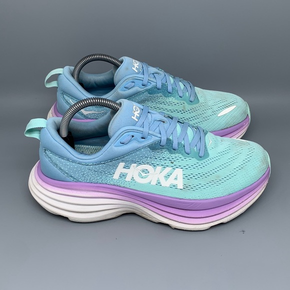 Hoka | Shoes | Hoka One Bondi 8 Blue Purple Running Shoes Womens Sz 9d ...